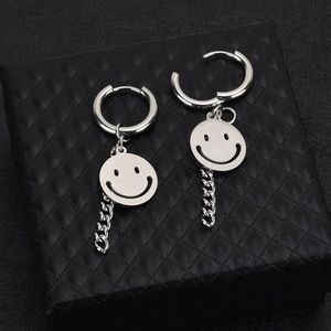 Accessories | Titanium Steel Smiley Face Dangle Drop Earrings For Men Women | Poshmark